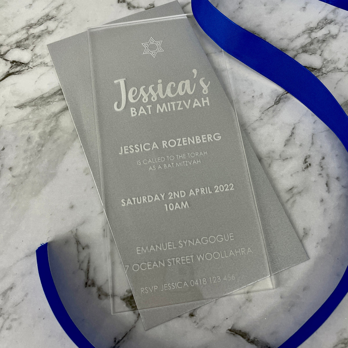 Clear Acrylic DL Size Event Invitations – Customise HQ